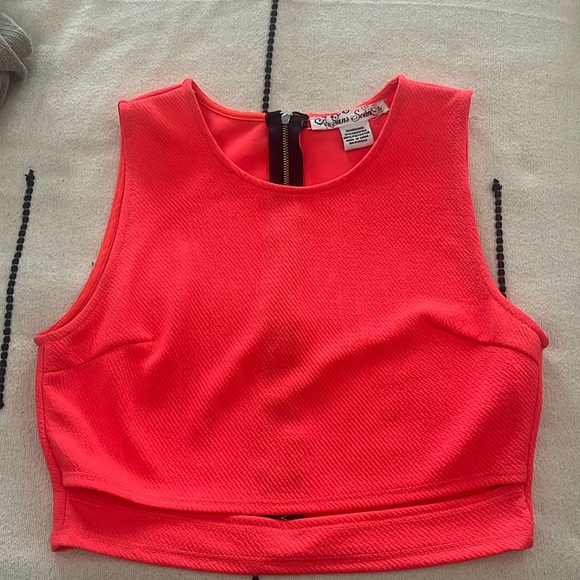Tops | Cutout Neon Crop Top | Poshmark